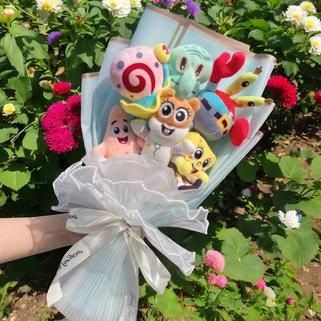 Spongebob Plush Bouquet – Handmade Gift Set With Patrick, Gary ...