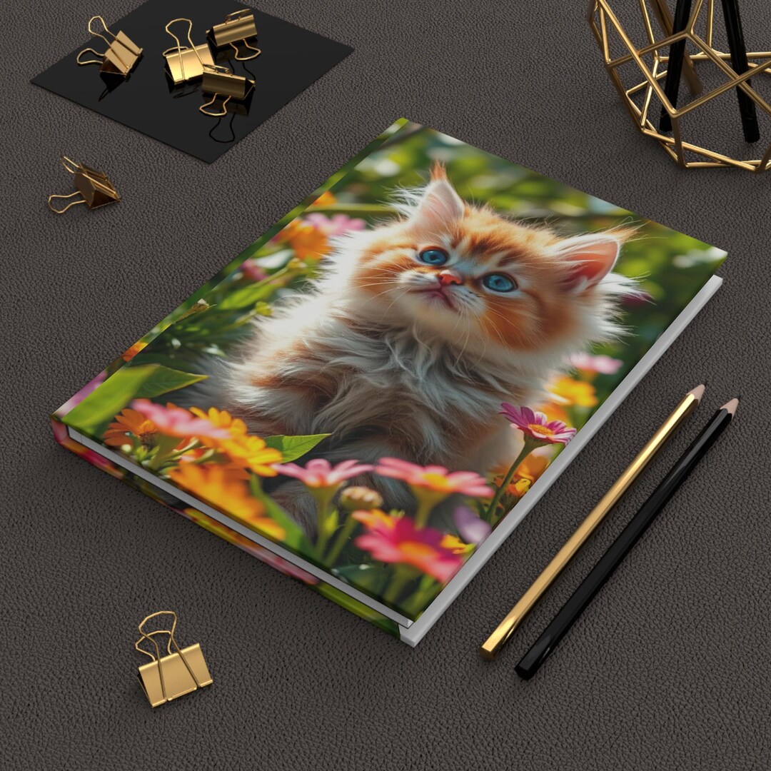 Springtime Cat Journal Notebook – Cute Cat Lover Gift, Animal Themed ...