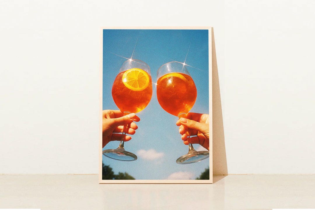 Aperol Spritz Cheers Digital Art Print | Retro 35mm Film Photography ...