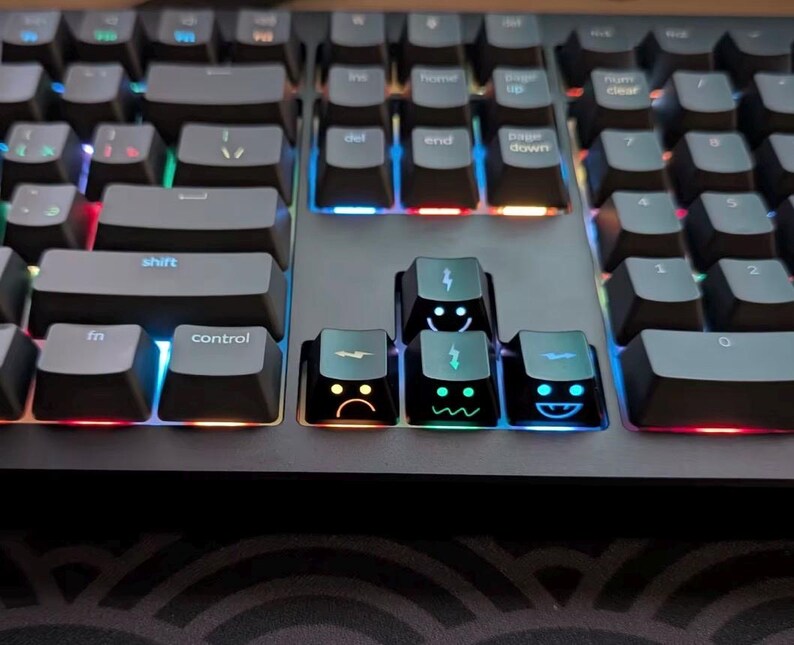 Cute Emo Keycaps Set, Custom Arrow Keycaps, Backlit Mechanical Keyboard ...
