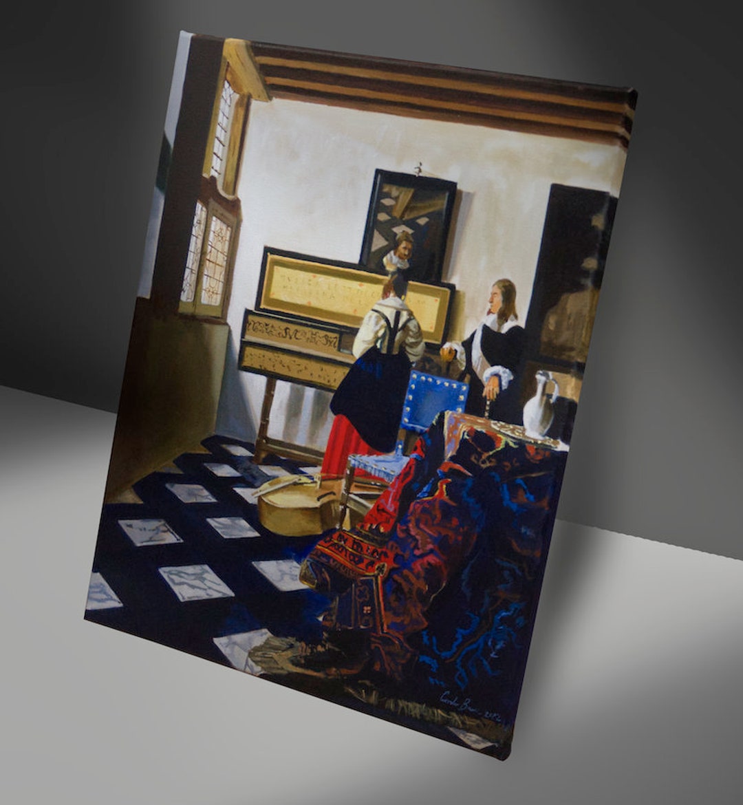 Vermeer the Music Lesson, Oil on Canvas Painting - Etsy