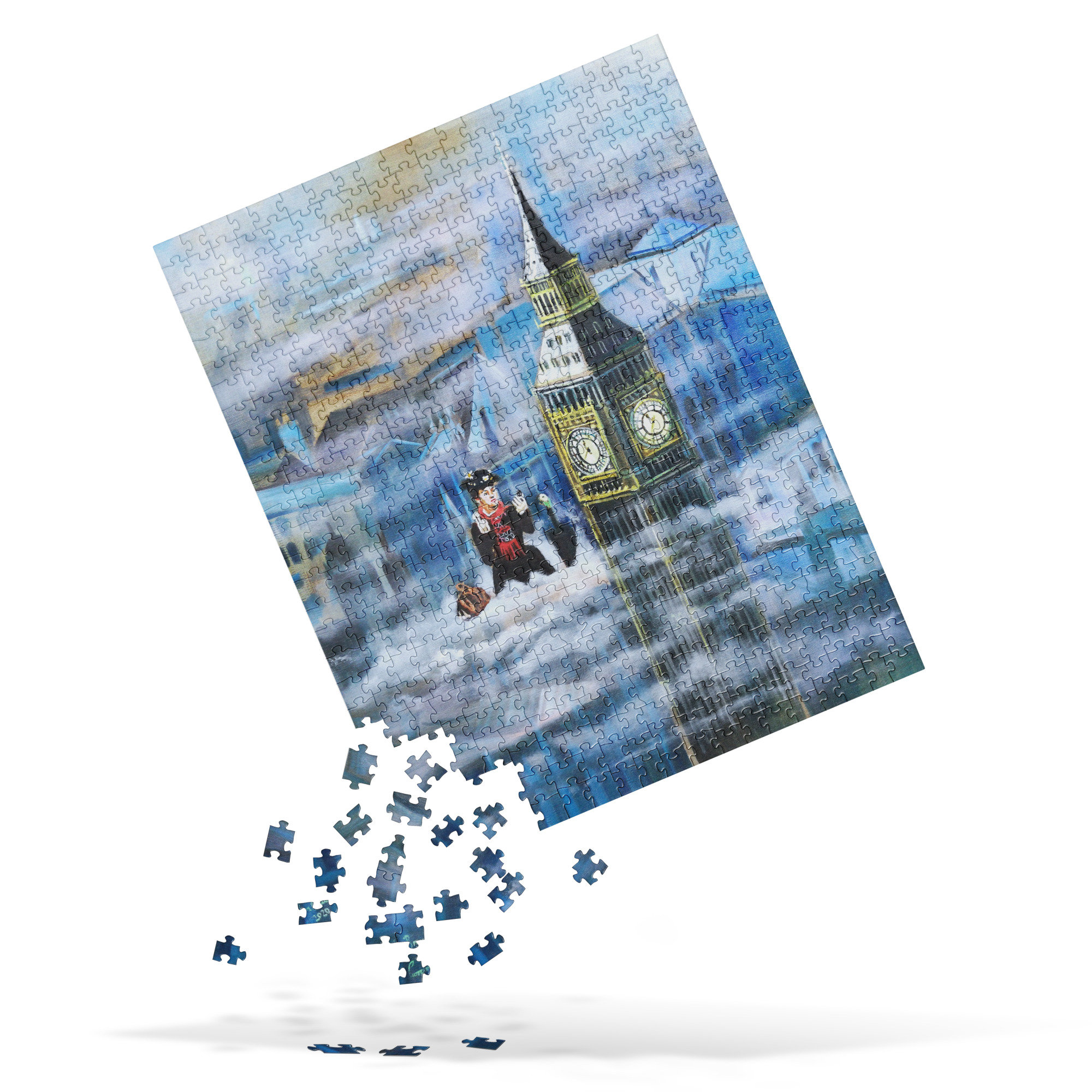 Mary Poppins Jigsaw Puzzle Mary Flying in the Clouds - Etsy