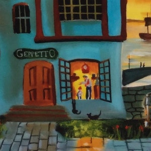 Pinocchio Print, Pinocchio and Geppetto Painting From 2016 - Etsy UK