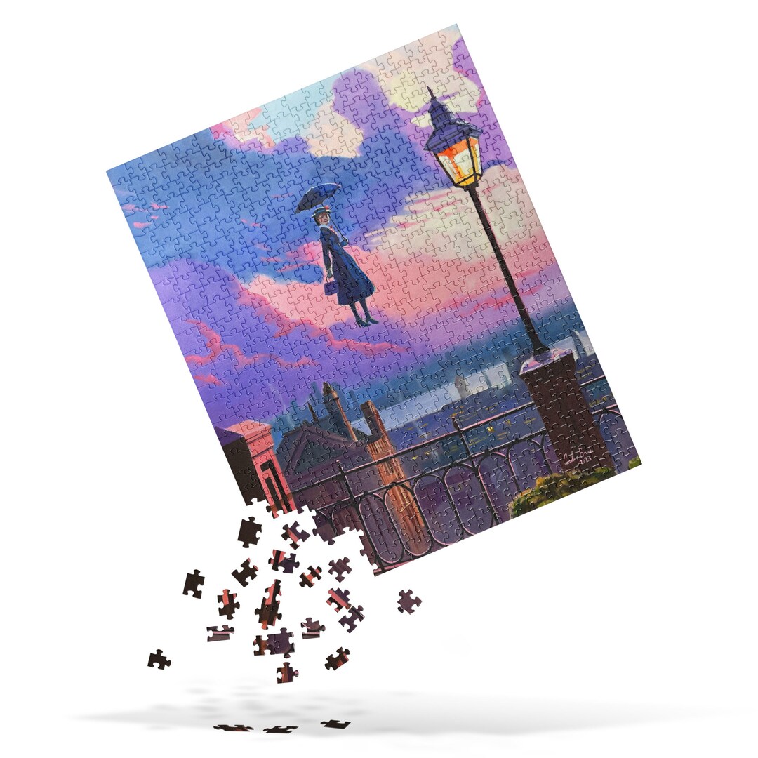 Mary Poppins Jigsaw Puzzle, Mary Flying Above London - Etsy