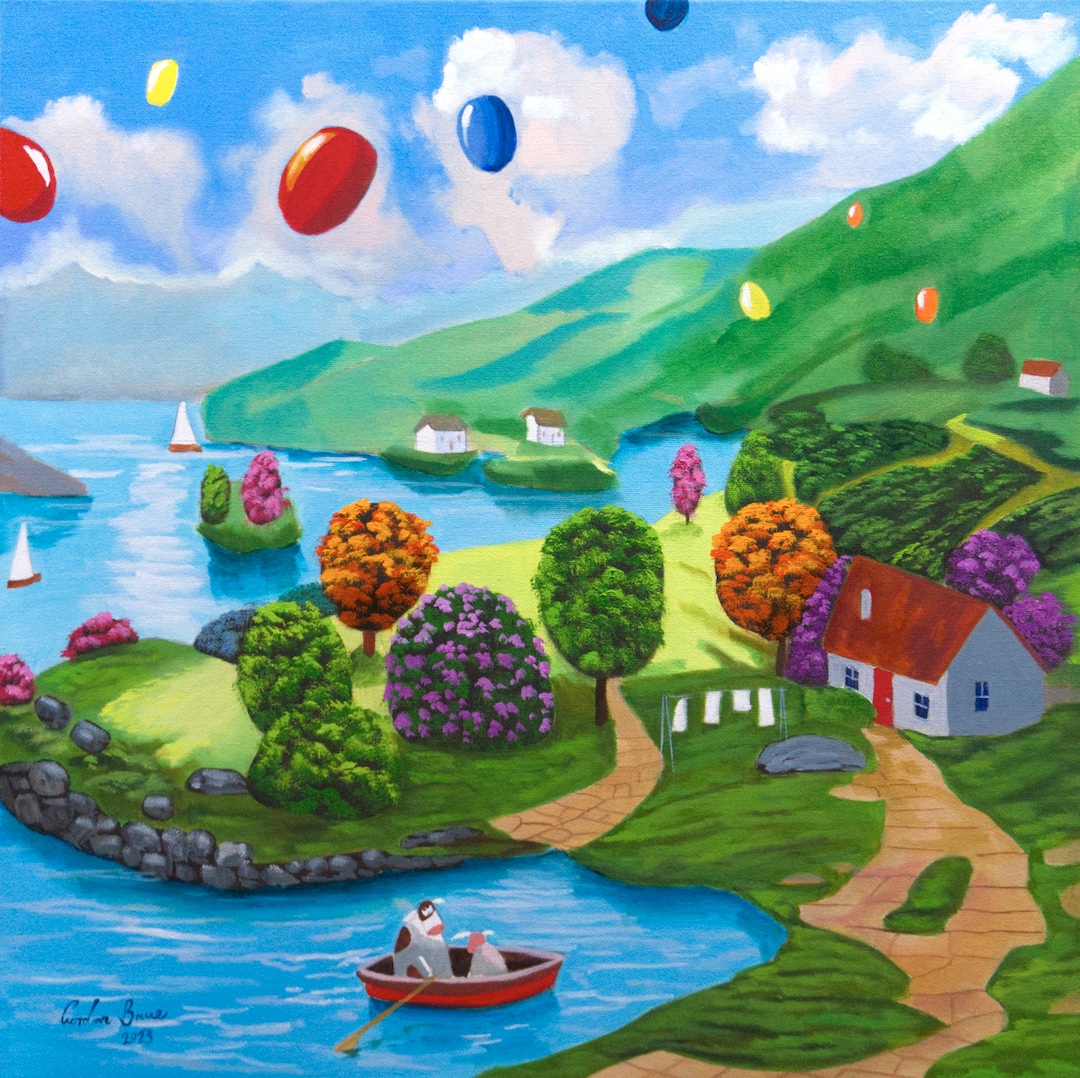Happy Moments Naive Art Painting - Etsy