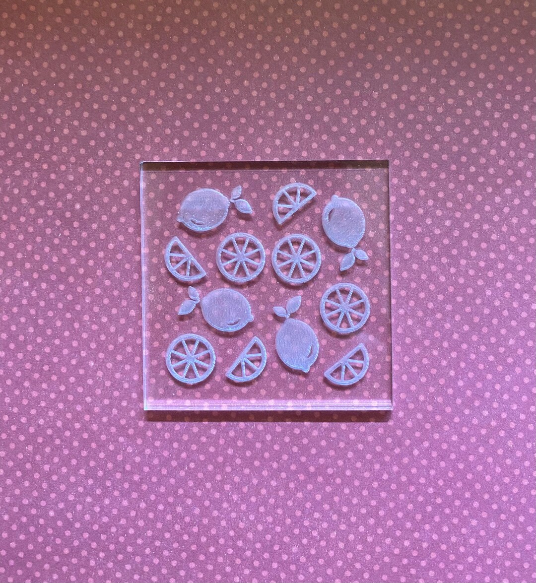 Lemon Embosser, Lemon Stamp, Texture Sheet, Clear Acrylic, Polymer Clay ...