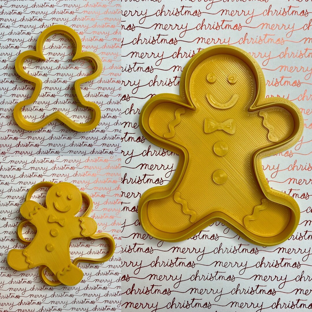 Gingerbread Boy Cutter, Optional Stamp, Holiday Cutter, Cookie Cutter ...