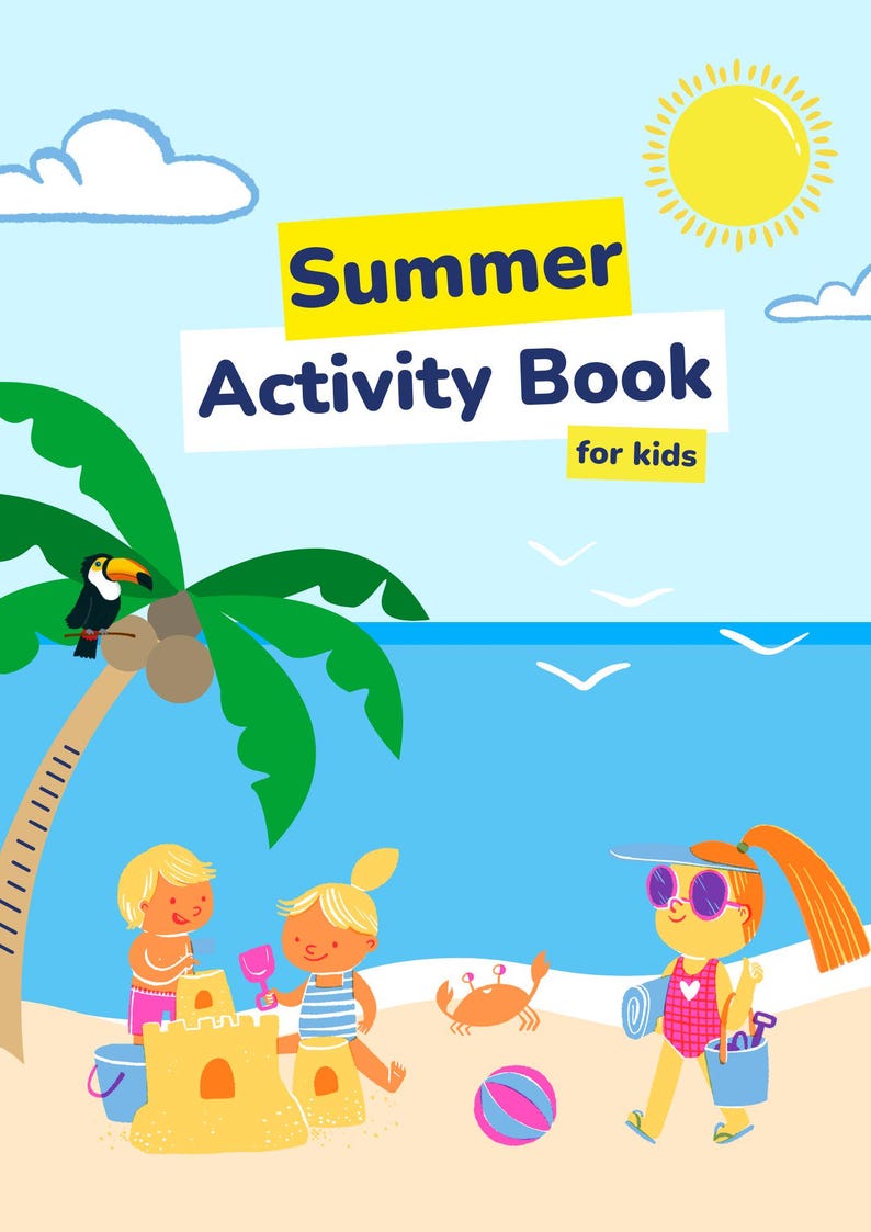 Summer Activity Book for Kids – Printable Worksheet Pack – Fun ...