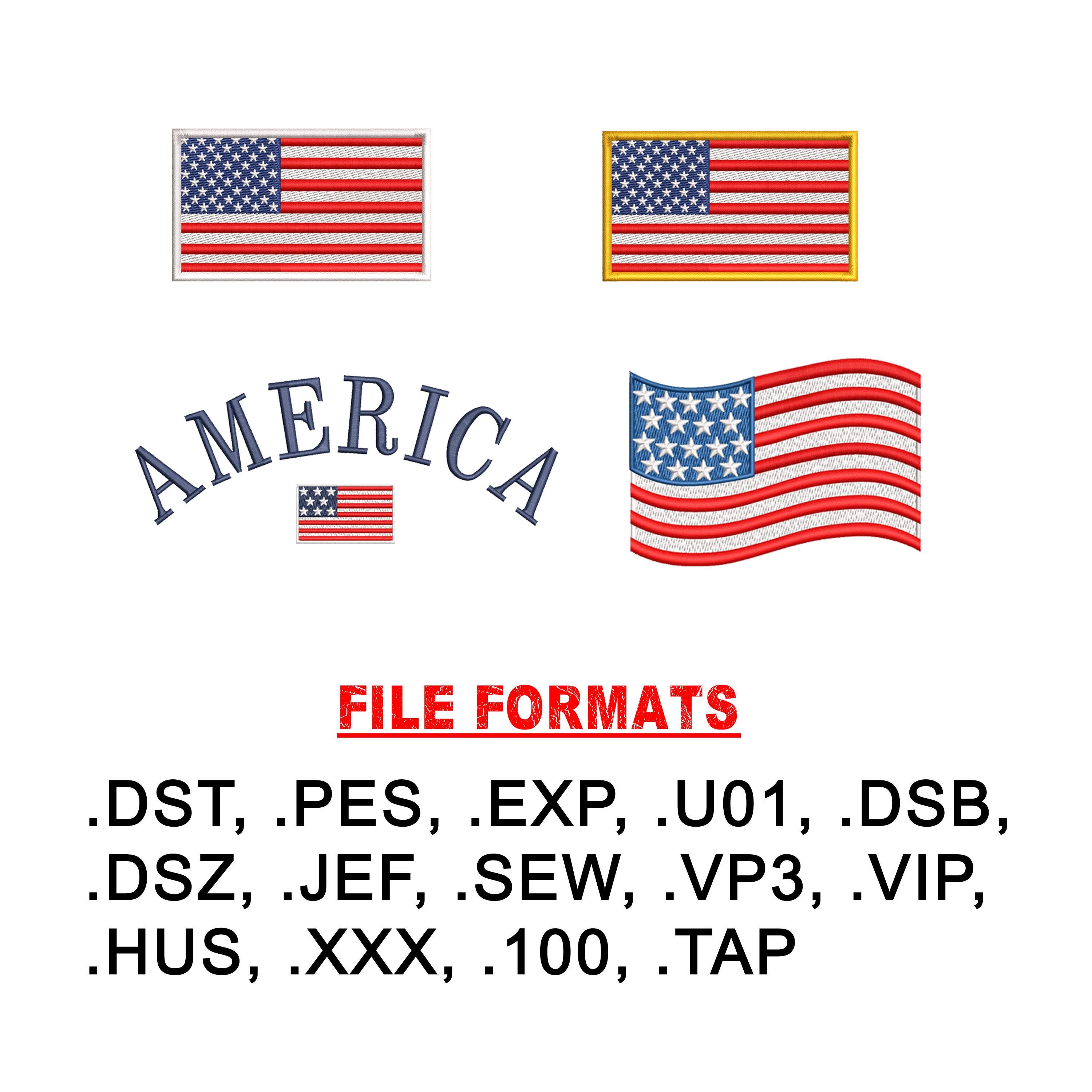 USA Flag Embroidery Design | USA Patriotic Machine Embroidery File ...