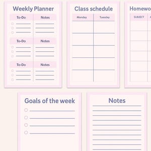 Back to School Girls Planner Bundle - Printable Weekly Schedule ...