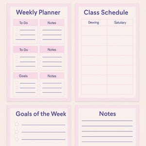 Back to School Girls Planner Bundle - Printable Weekly Schedule ...
