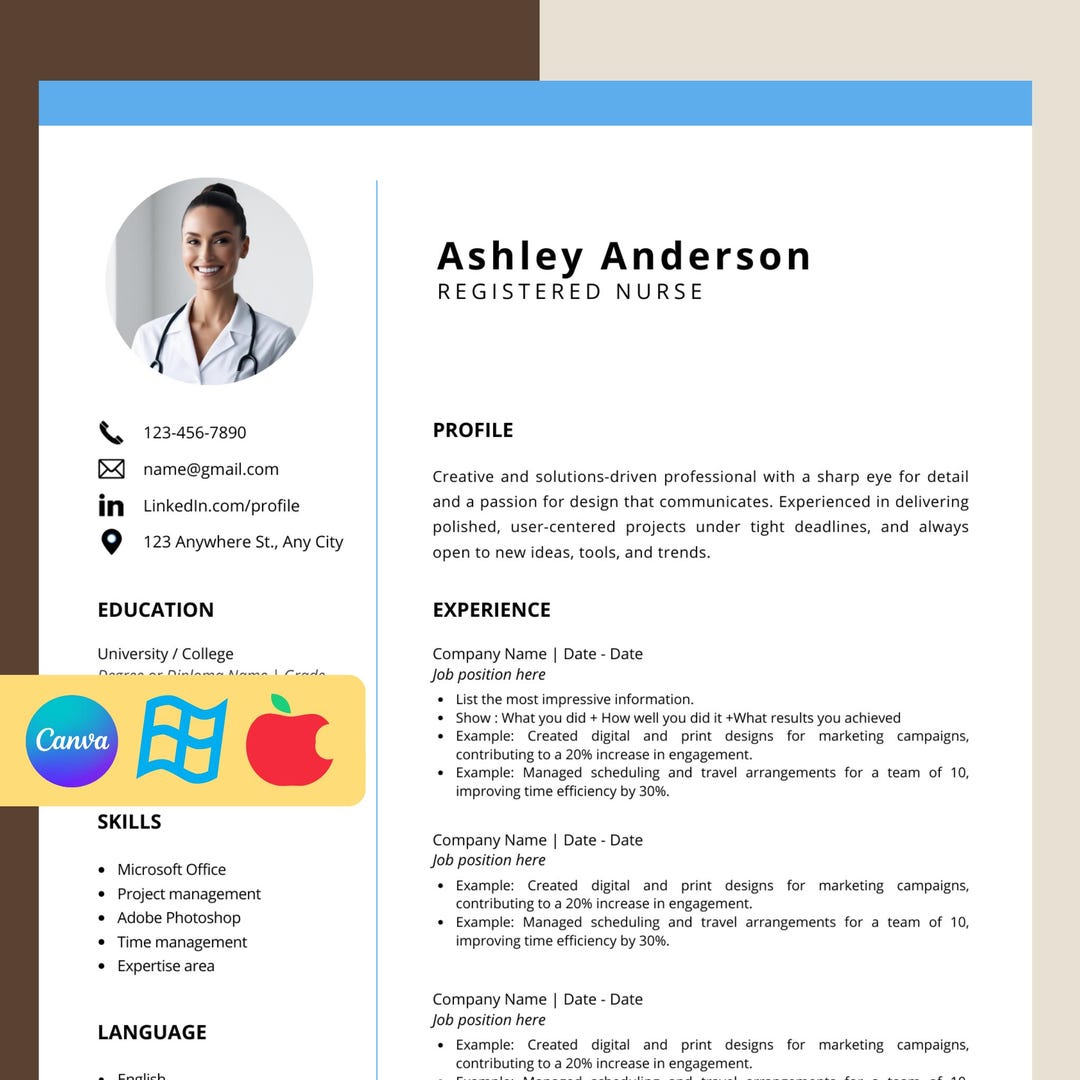 Nursing Resume, New Grad Nurse Resume Template, RN Resume, Healthcare ...