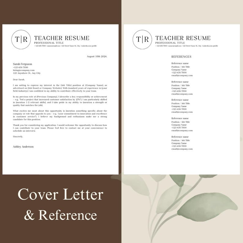 Teacher Resume Template, Teacher CV Template, Professional Resume ...