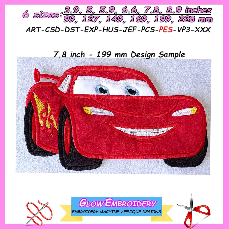Lightning Mcqueen Applique - Etsy