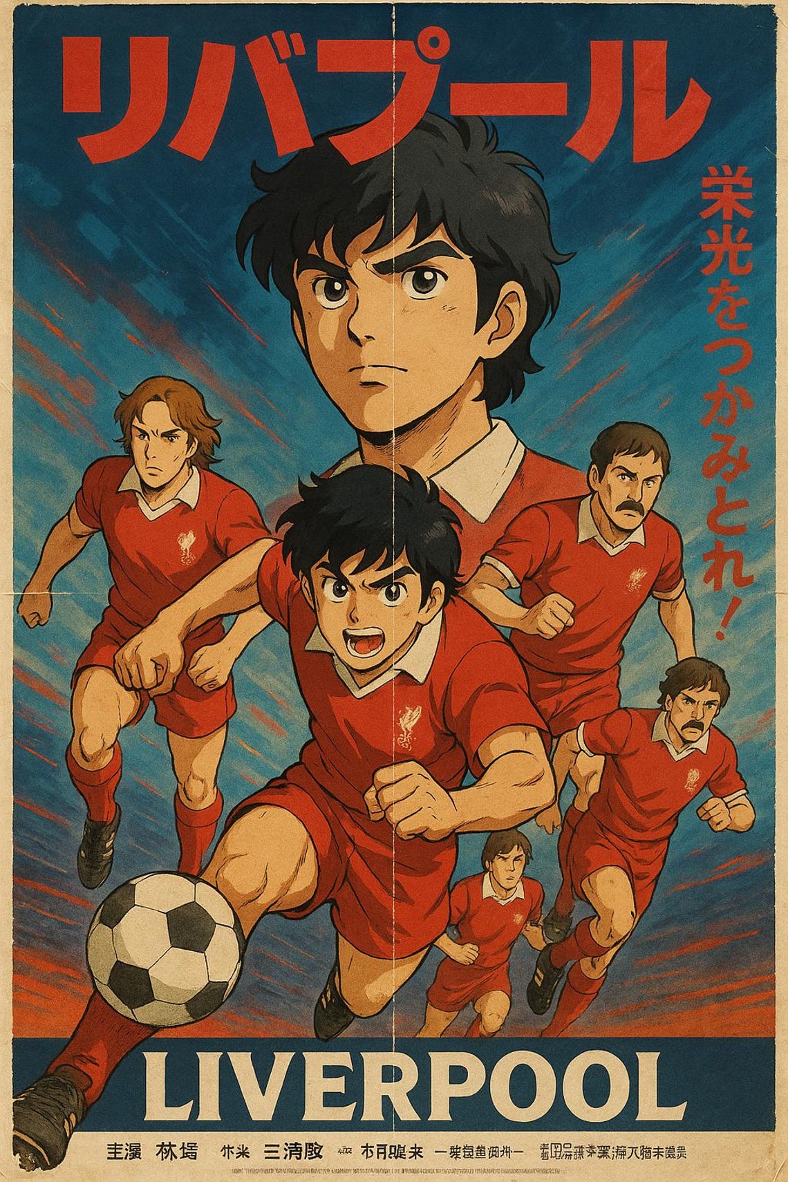 Liverpool FC Football Soccer Anime Digital Art Poster Print, Anime ...