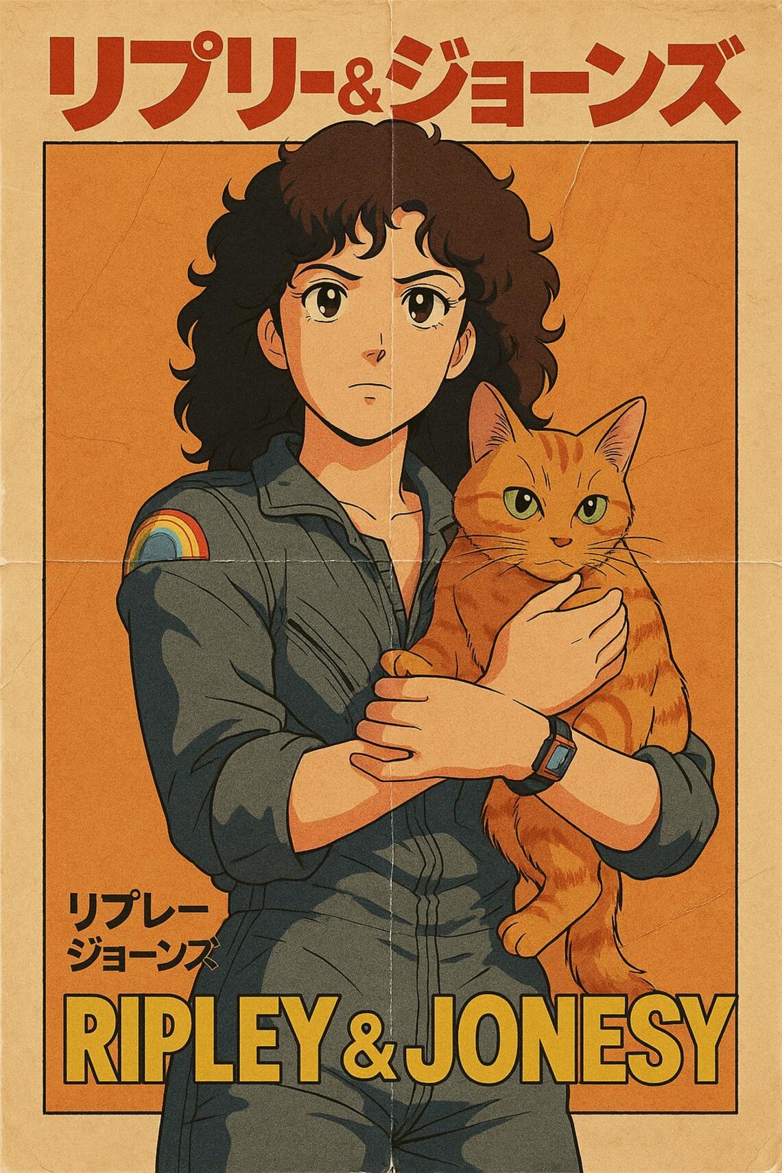 Ripley and Jonesy Anime Digital Art Poster Print, Anime Print, Home ...