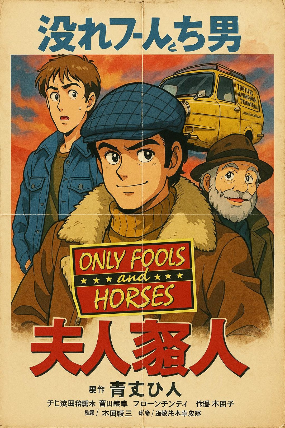 Only Fools and Horses Anime Digital Art Poster Print, Anime Print, Home ...