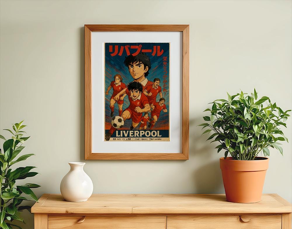 Liverpool FC Football Soccer Anime Digital Art Poster Print, Anime ...