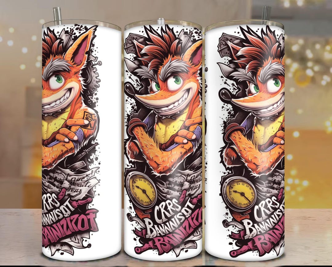 Crash Bandicoot Spinner Tumbler-sublimation Wrap Design Print.jpg - Etsy