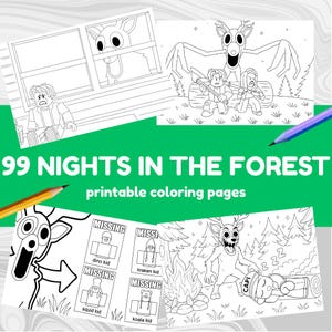 99 Nights in the Forest Coloring Page Printable - Etsy