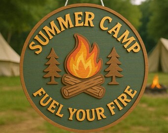 Camp Fire Horizontal Wall Sign Hanger - Etsy