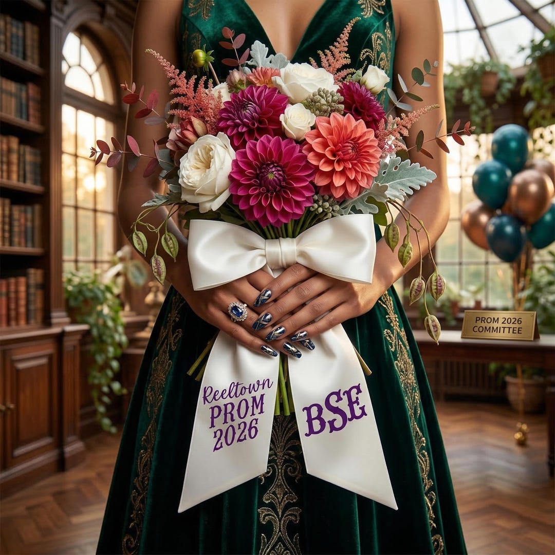 Custom Prom Bouquet Ribbon, Personalized Name Sash, Prom 2026 Flower ...