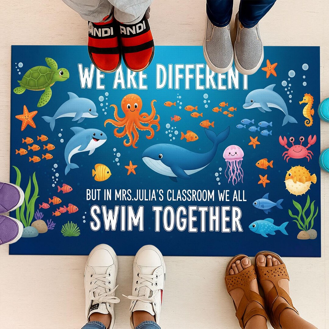 Different Bit in This Classroom We Swim Together Classroom Doormat ...