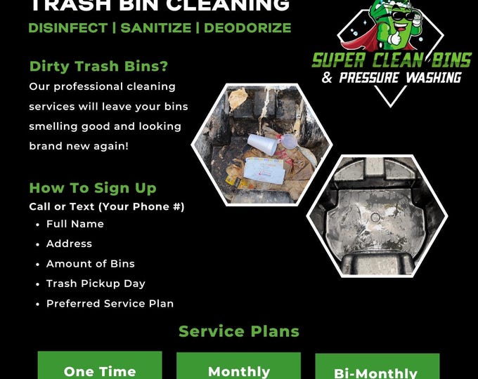 Editable Trash Bin Cleaning Flyer Template - Canva - Etsy