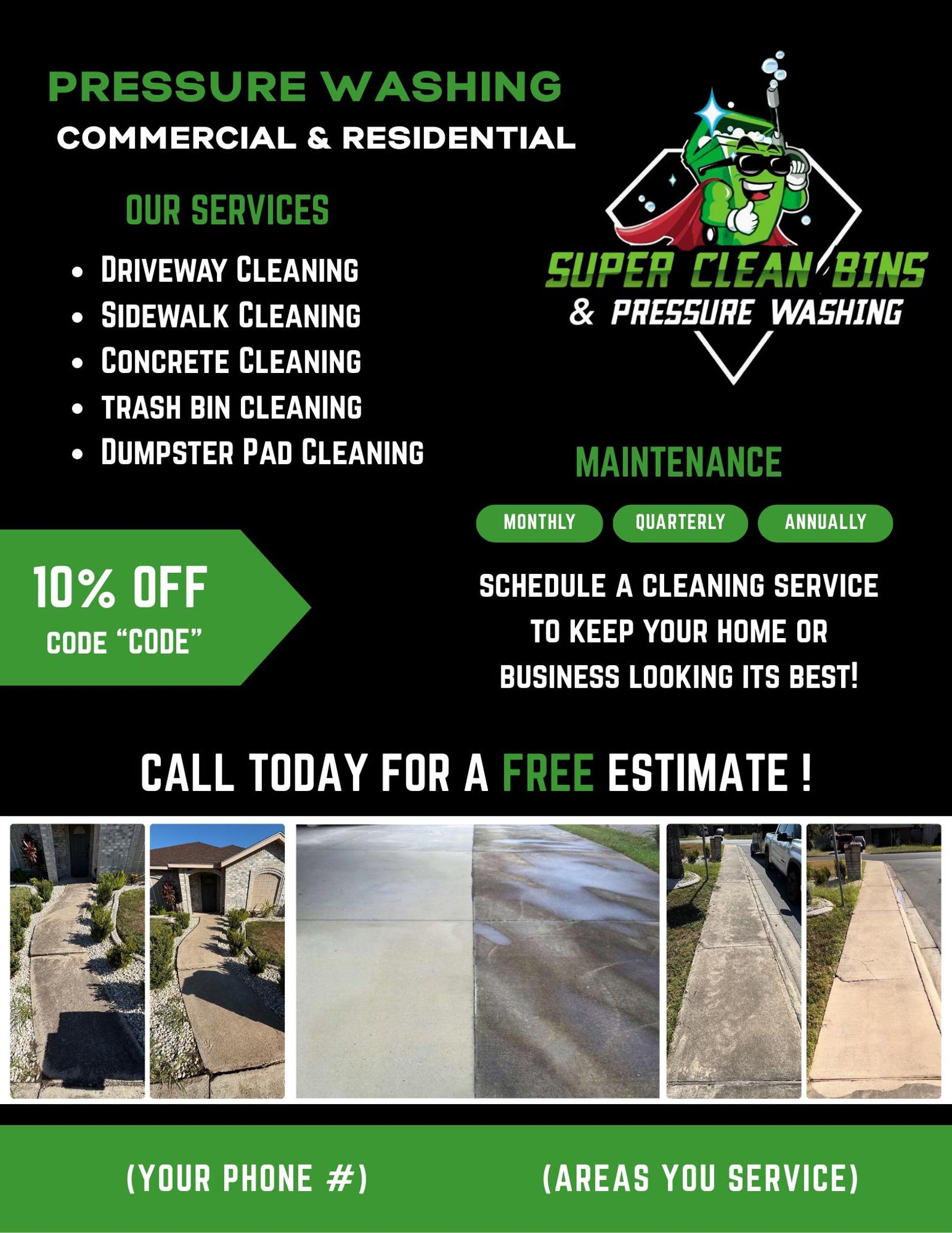 Editable Pressure Washing Flyer Template - Canva - Etsy