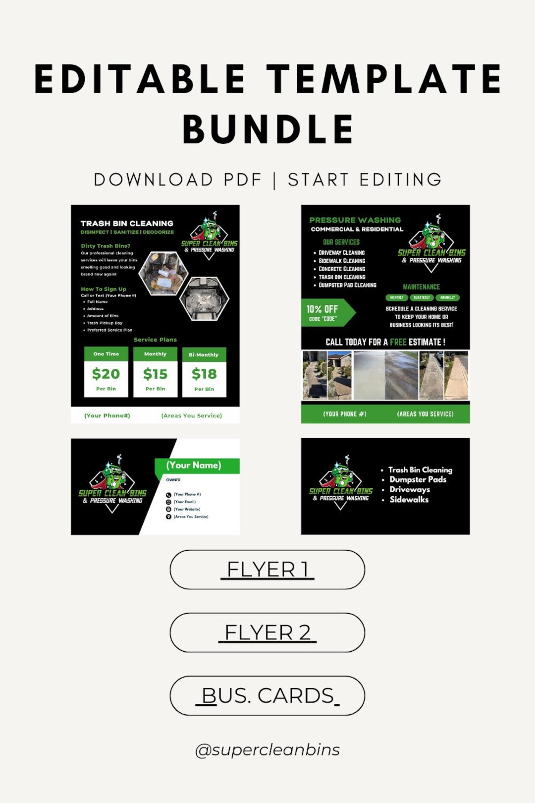 Editable Template Bundle - Etsy