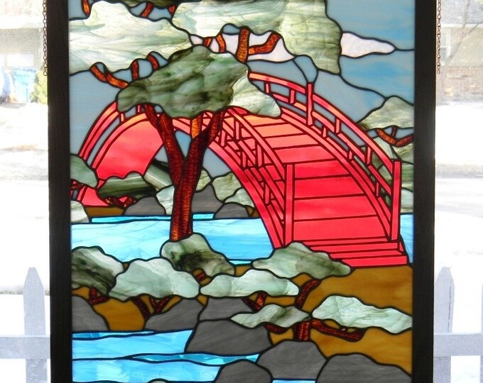 Stained Glass Panel Bridge of Tranquility Window Art - Etsy
