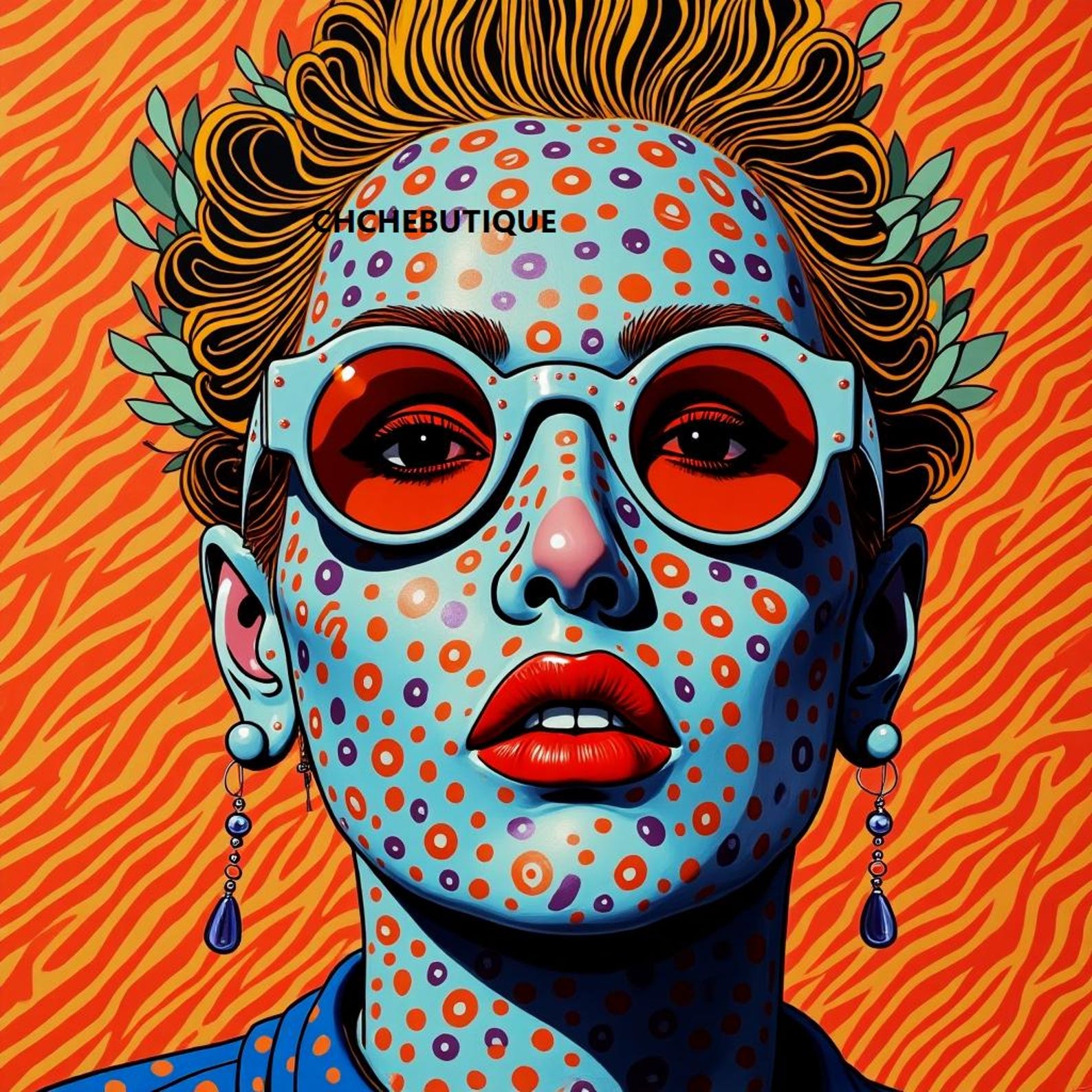 Vibrant Surrealist Pop Art With Bold Patterns and Graphic Elements ...