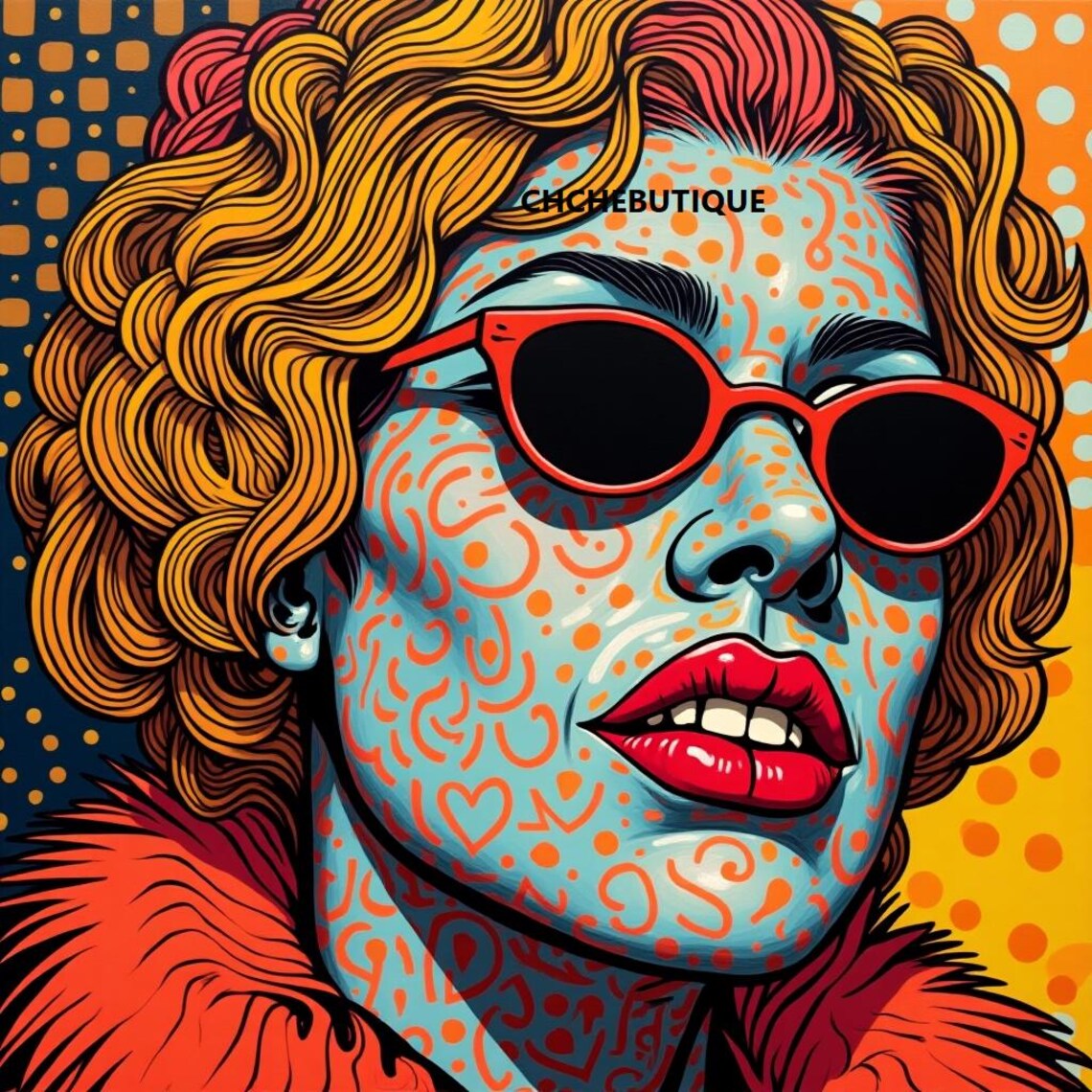 Vibrant Surrealist Pop Art With Bold Patterns and Graphic Elements ...