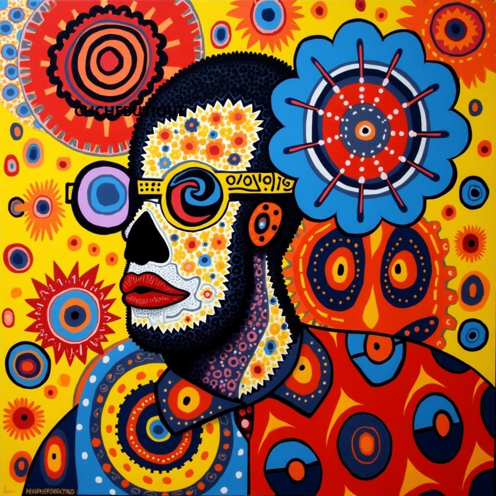 Vibrant Surrealist Pop Art With Bold Patterns and Graphic Elements ...