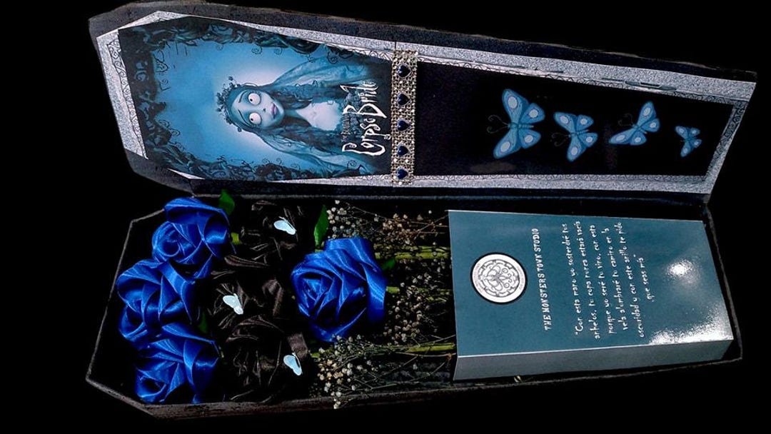 Corpse Bride Coffin Box With Eternal Roses, Burton Fan Gift - Etsy
