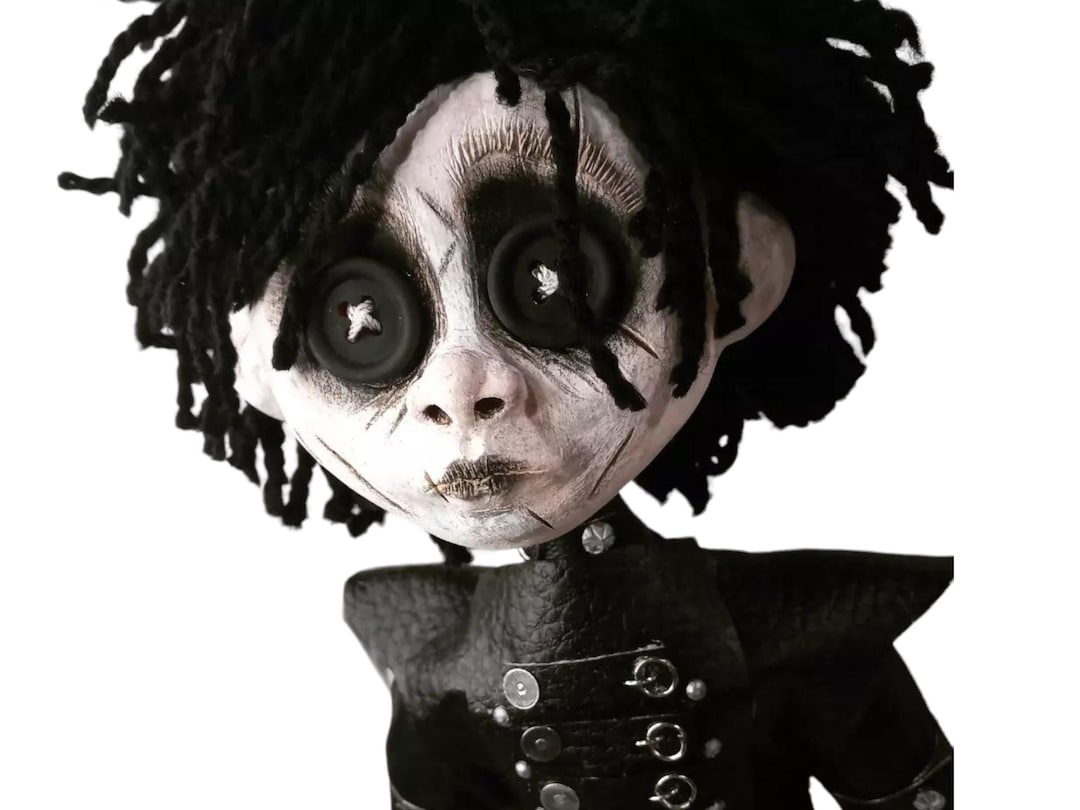 Edward Scissorhands Handmade Plush Doll Little Me With Button Eyes - Etsy
