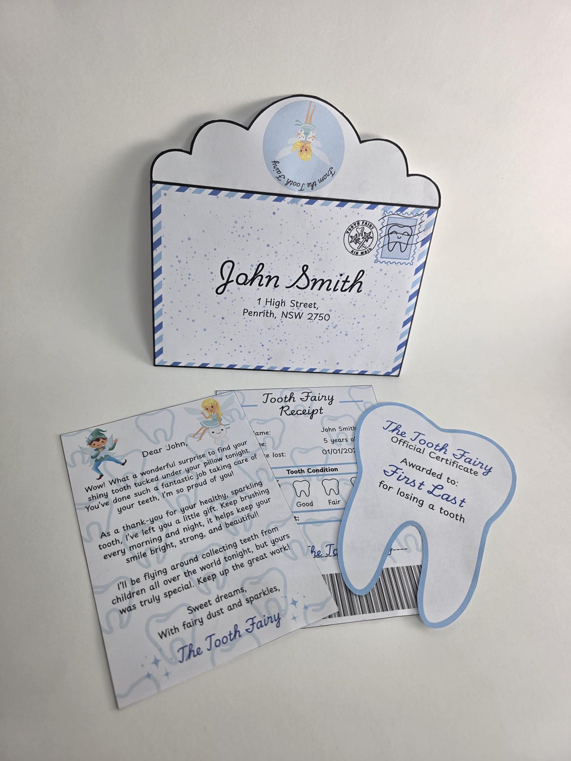 Editable Tooth Fairy Letter | Blue | Instant Download | Tooth Fairy ...