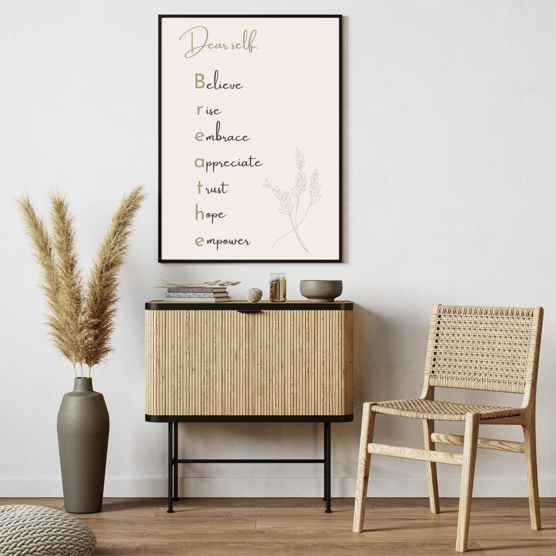 Mindful Wall Art Print: Motivational Self-love Quote (digital Download ...