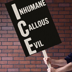 ICE Protest Sign: Bold Activist Art - Digital Download | No Kings - Etsy