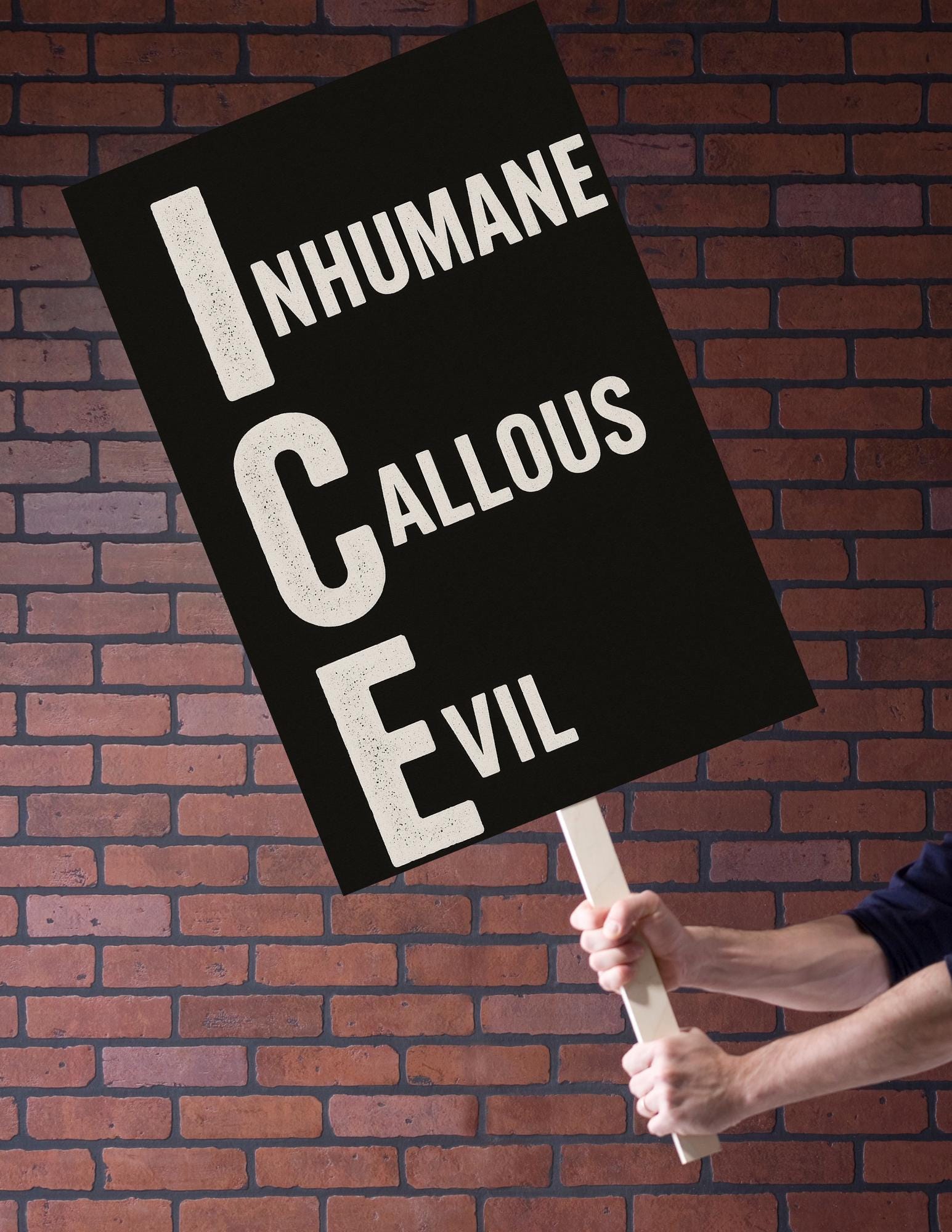 ICE Protest Sign: Bold Activist Art - Digital Download | No Kings - Etsy