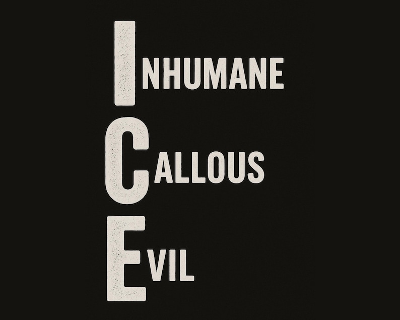 ICE Protest Sign: Bold Activist Art - Digital Download | No Kings - Etsy