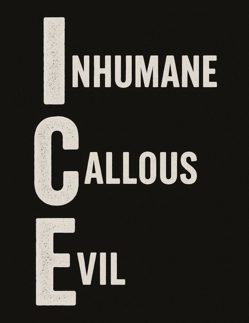 ICE Protest Sign: Bold Activist Art - Digital Download | No Kings - Etsy