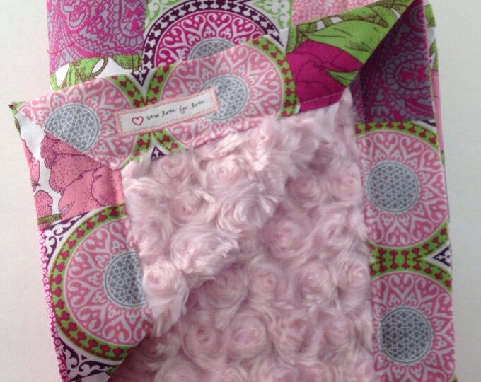 Baby Girl Minky Swirl Blanket Swaddle-baby Gift-ready to Ship - Etsy