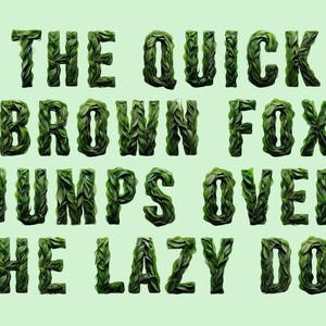 Green Leaves Alphabet PNG: Nature-inspired Letters, Numbers (digital ...