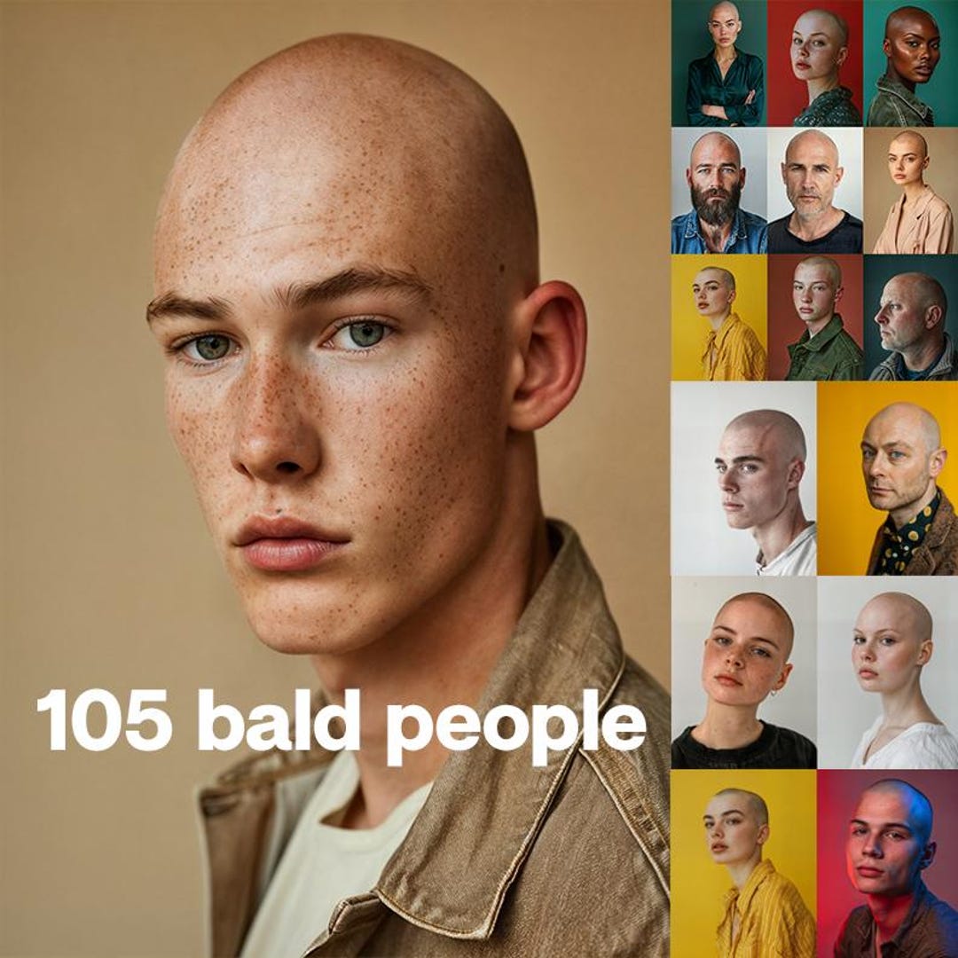 105 Bald People. Digital Stock Images Bundle. Stock Images Collection ...
