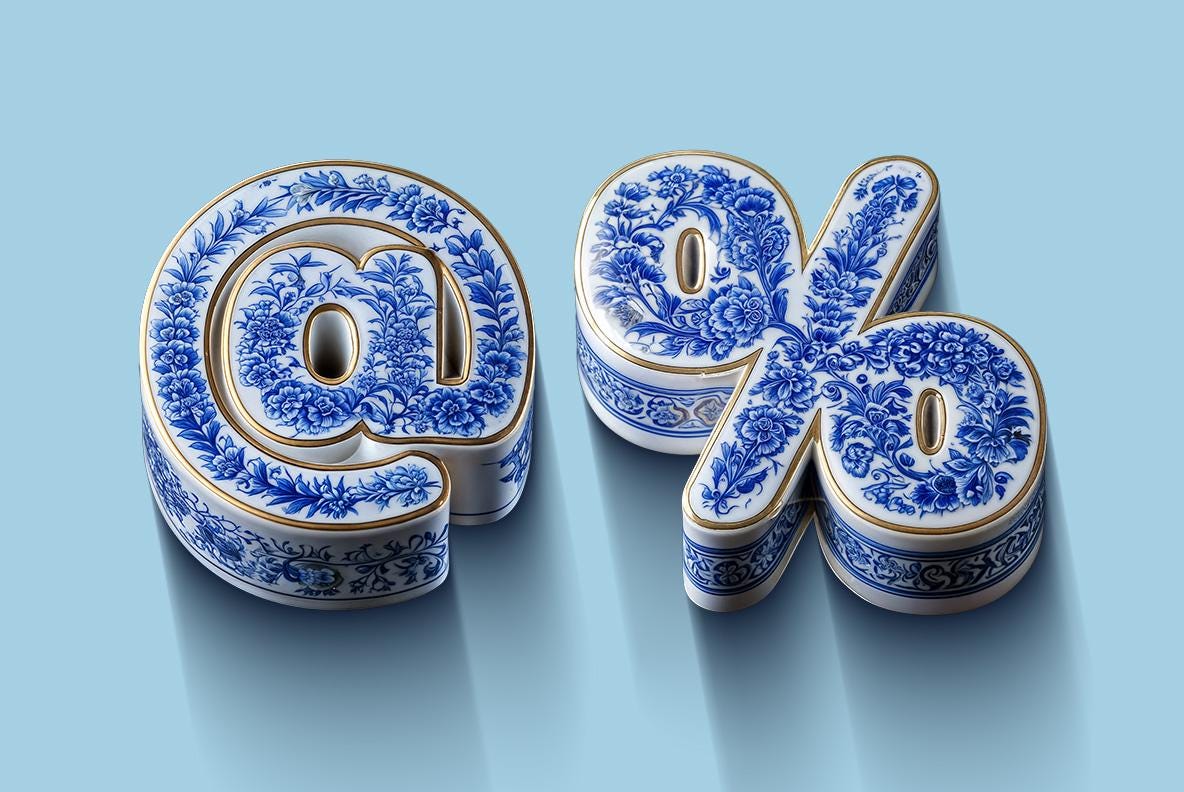Blue Floral Porcelain Alphabet: PNG Letters & Numbers (digital Download ...