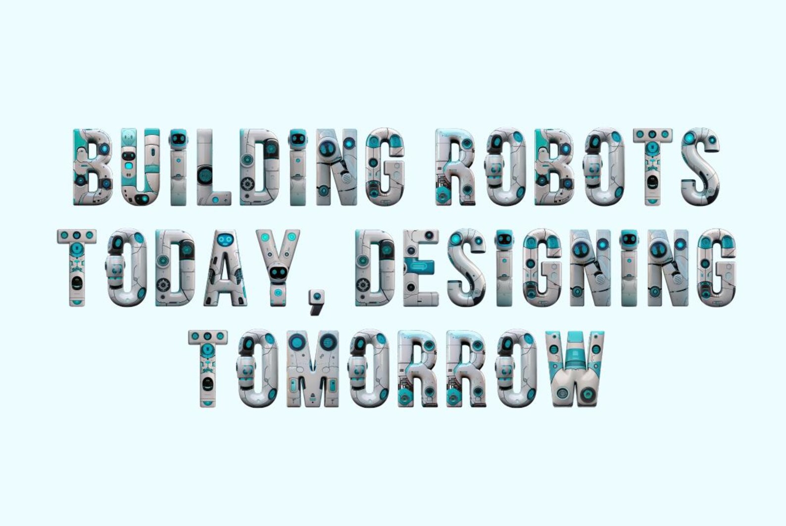 Robot Alphabet. Letters, Numbers and Punctuation Marks. PNG Set. Cute ...