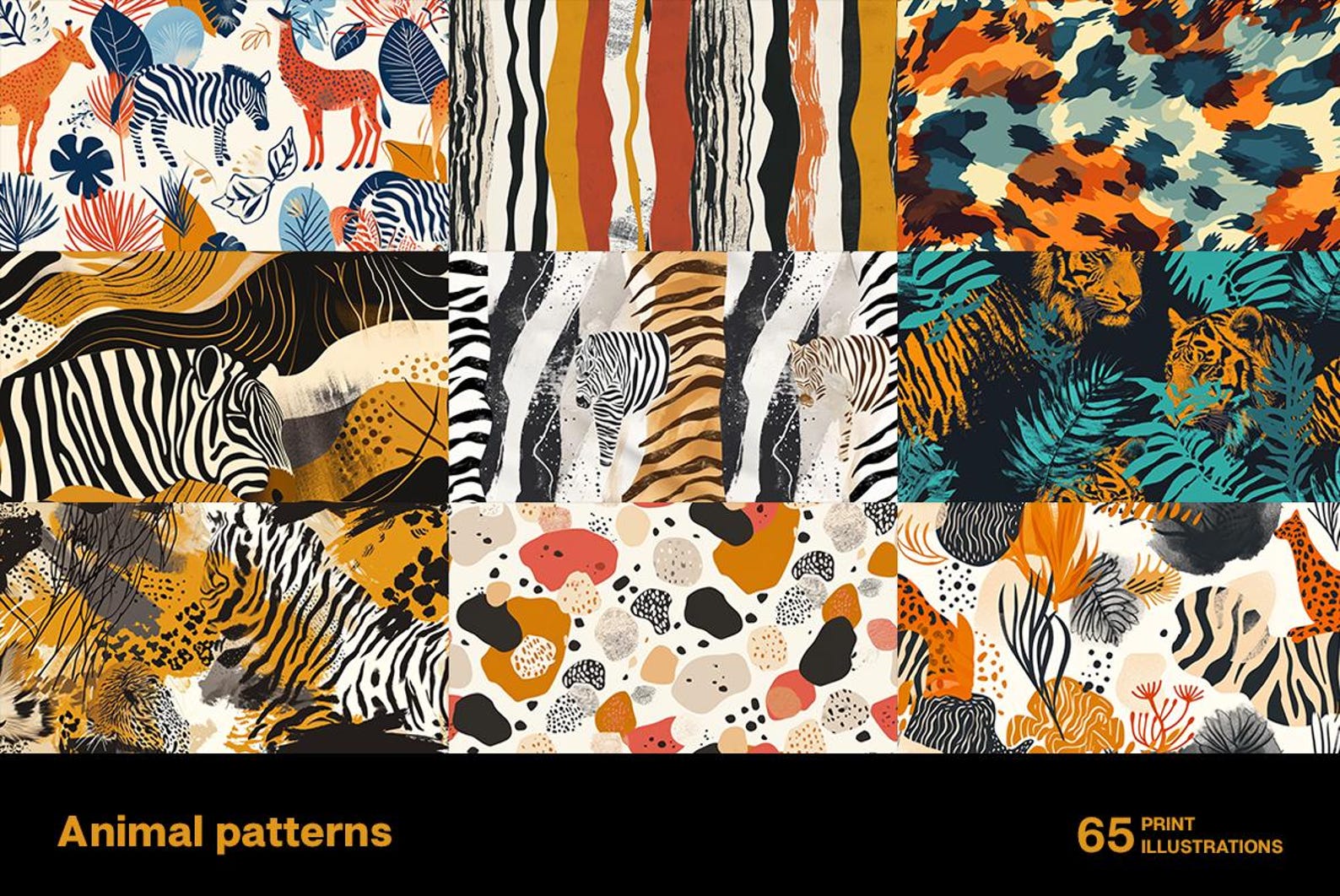65 Animal Patterns. Minimalist Animal Patterns, Creative Abstract Fauna ...