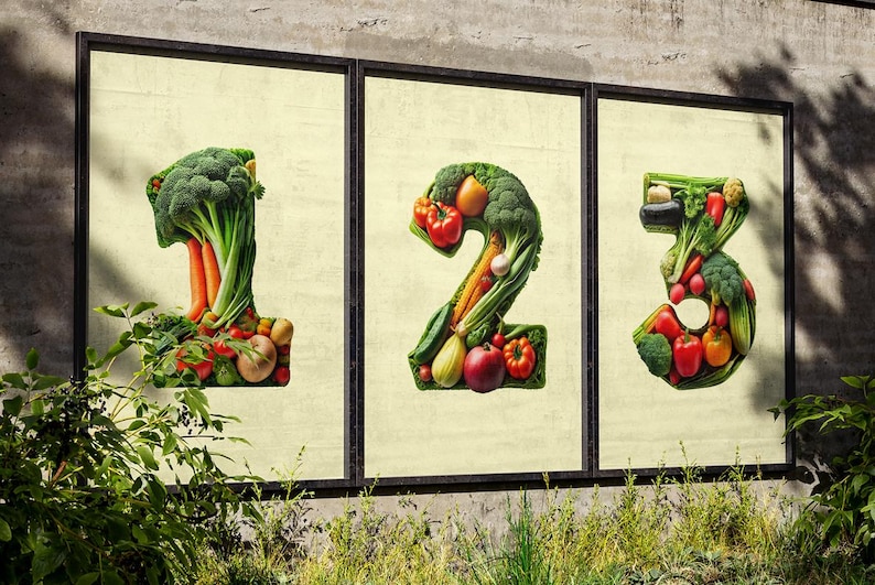 Vegetable Alphabet PNG: Transparent Letters, Numbers (digital Download ...