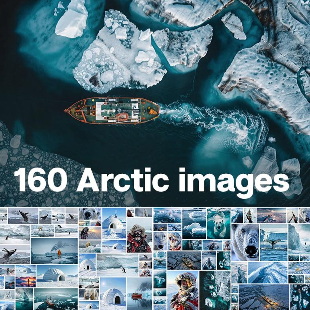 160 Arctic Images. Digital Stock Images Bundle. Arctic, Antarctic, Ice ...